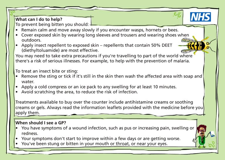 Self care for insect bites or stings | Horden Group Practice