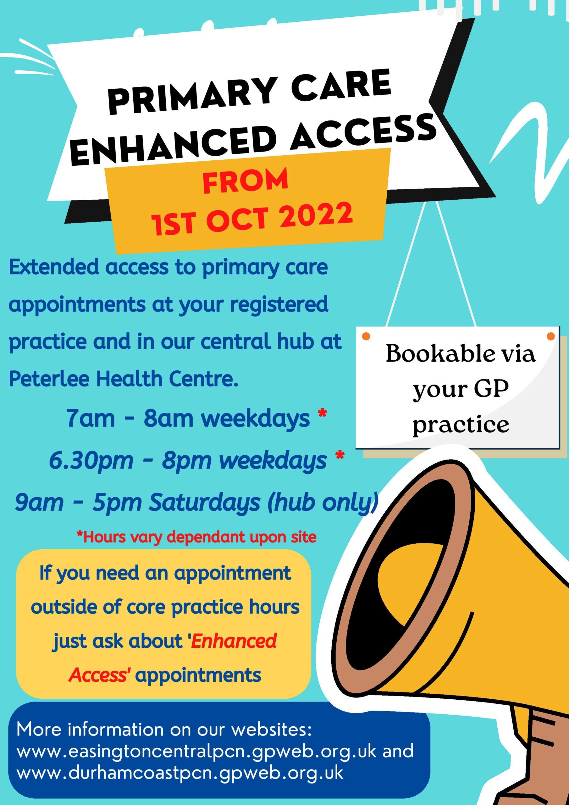 Primary Care Enhanced Access (Saturday Appts) | Horden Group Practice